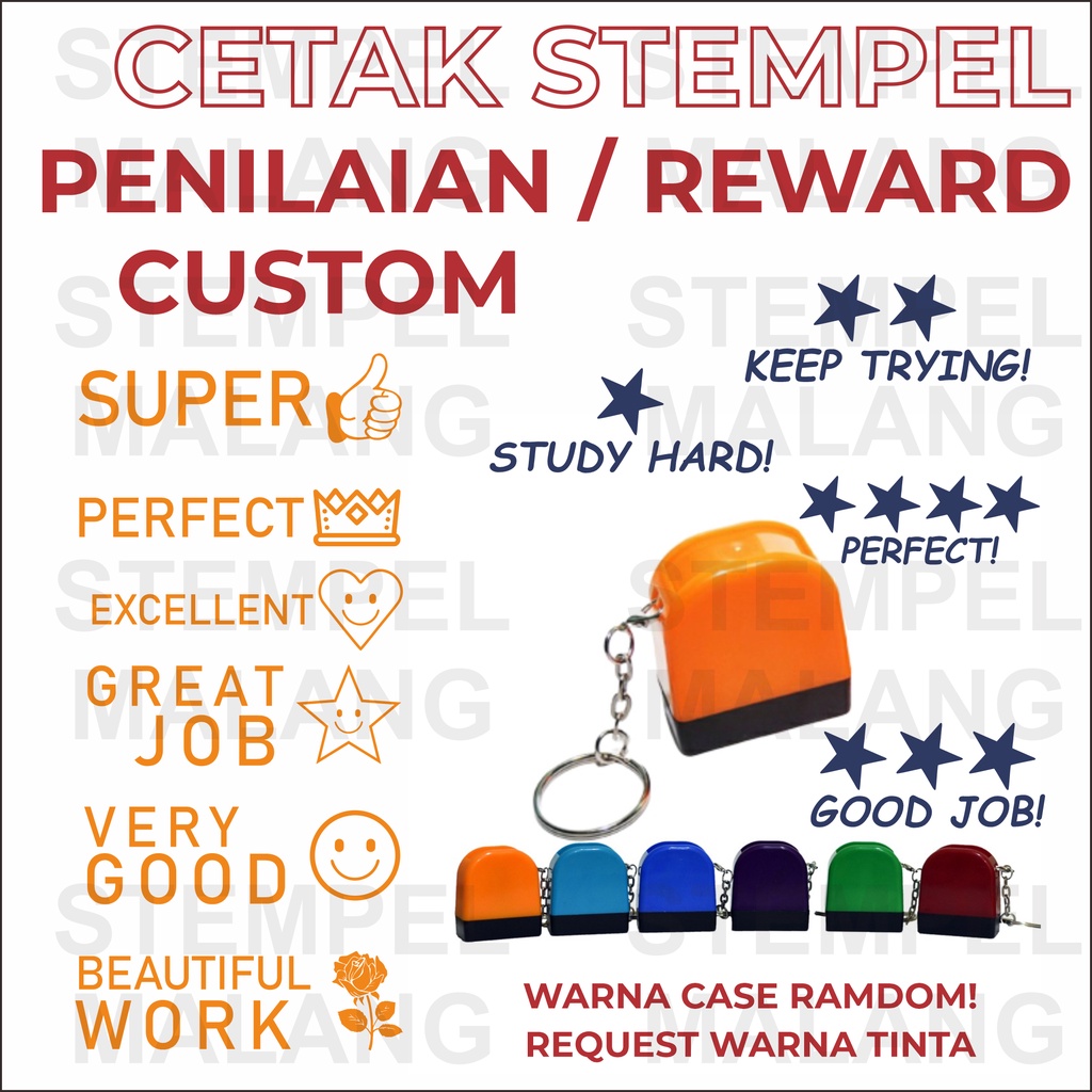 Jual STEMPEL NILAI GURU LUCU PAUD/TK/STAMPEL MINI PENILAIAN BINTANG ...