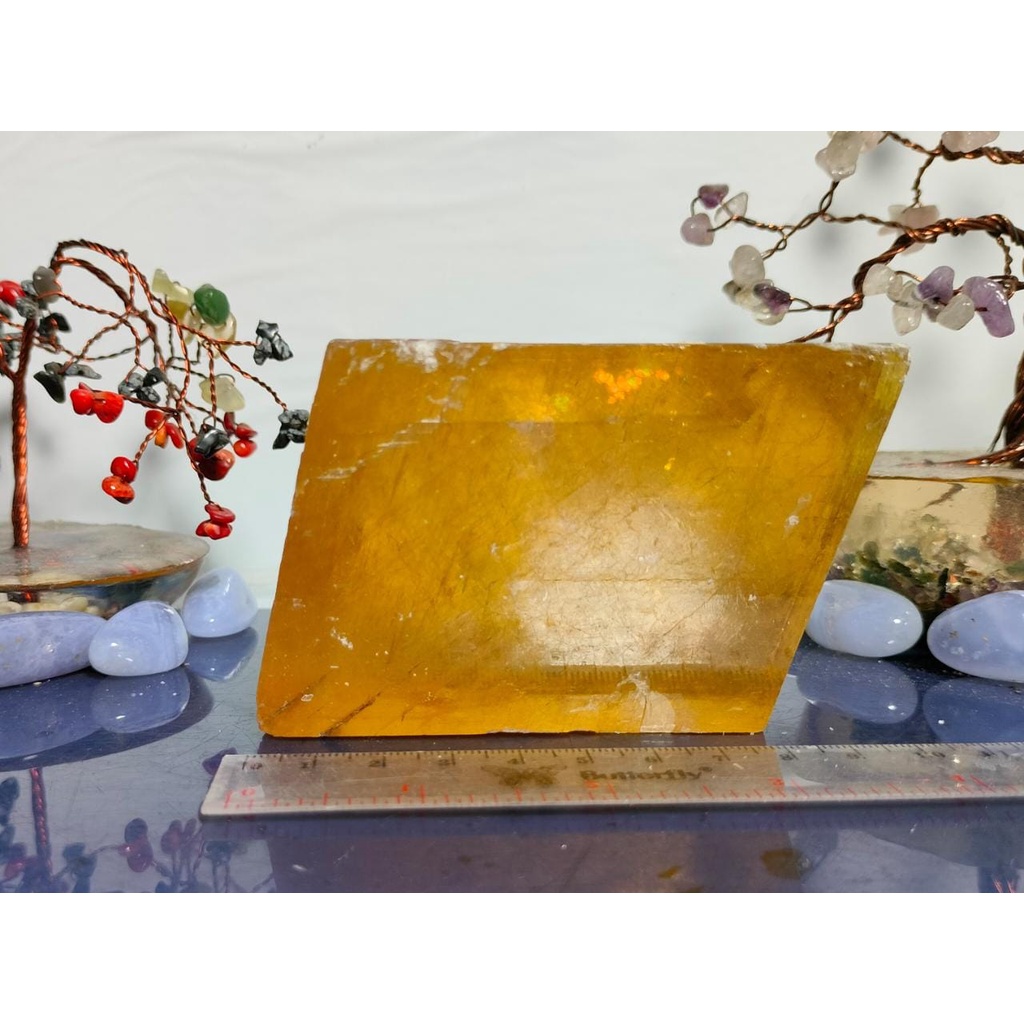 Jual Honey / Yellow Calcite Slabs Raw Rough Iceland Spar Optical (8 ...