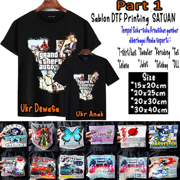 Jual Sablon setrika DTF Animasi Kartun Part 1 tinggal pasang/press bisa ...