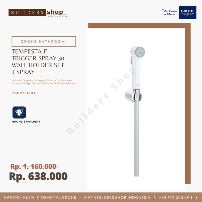 Jual Jset Grohe 27812Il1 - Tempesta-F Trigger Spray 30 Wall Holder Set 1 Spray | Shopee Indonesia