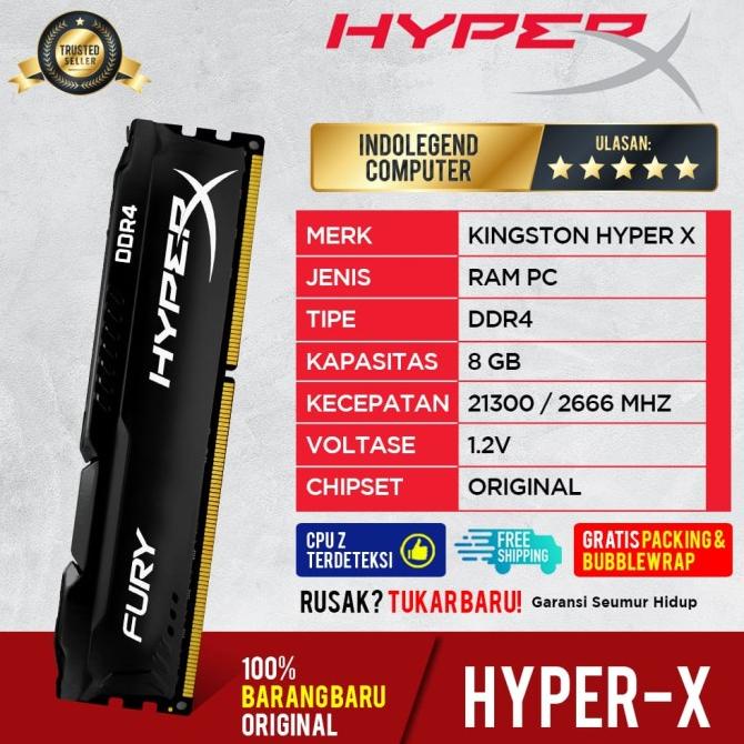 Jual KINGSTON FURY HYPER X DDR4 8GB PC2666 | Shopee Indonesia
