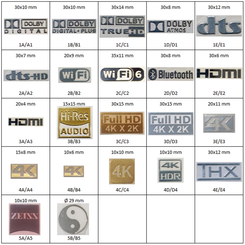 Jual Stiker Stiker Dolby Audio Hi-Res 4K HDR HDMI DTS THX Logam ...