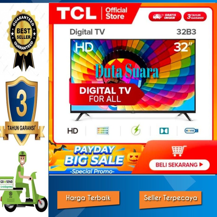 Jual TV LED TCL 32 Inch 32B3 Digital TV Garansi Resmi 3 Tahun TERBARU | Shopee Indonesia