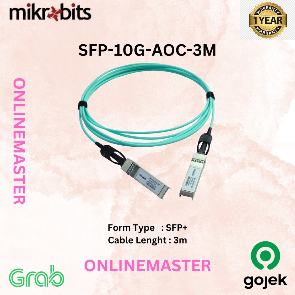 Jual Mikrobits SFP Active Optical Cable 10G 3M SFP-10G-AOC-3M | Shopee Indonesia