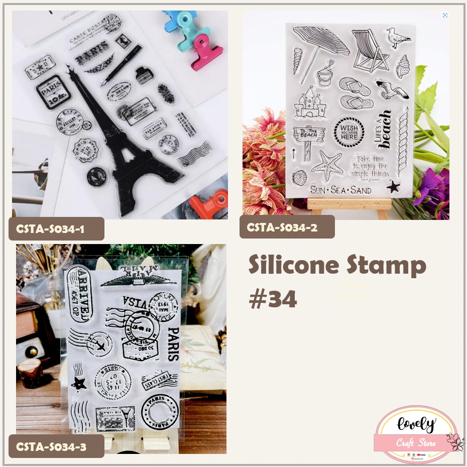 Jual LovelyCraftStore | S 34 - Transparent Silicone rubber Clear Stamp ...