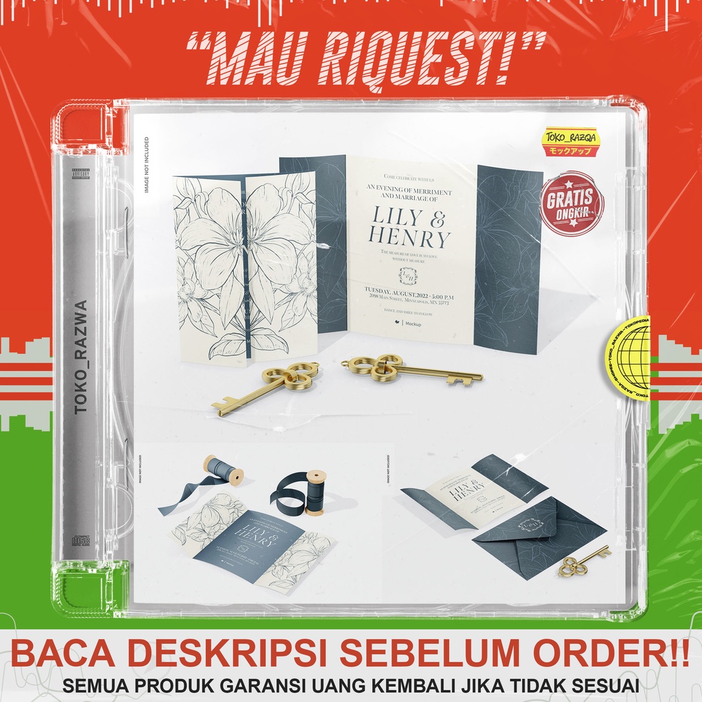 Jual Template Undangan Nikah Atau Pernikahan V.4 - Photoshop | Shopee ...