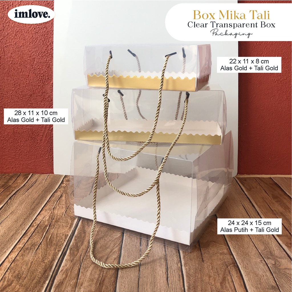 Jual Box Mika Tali Transparan Cake Rollcake Bolu Kue Kering Pudding ...