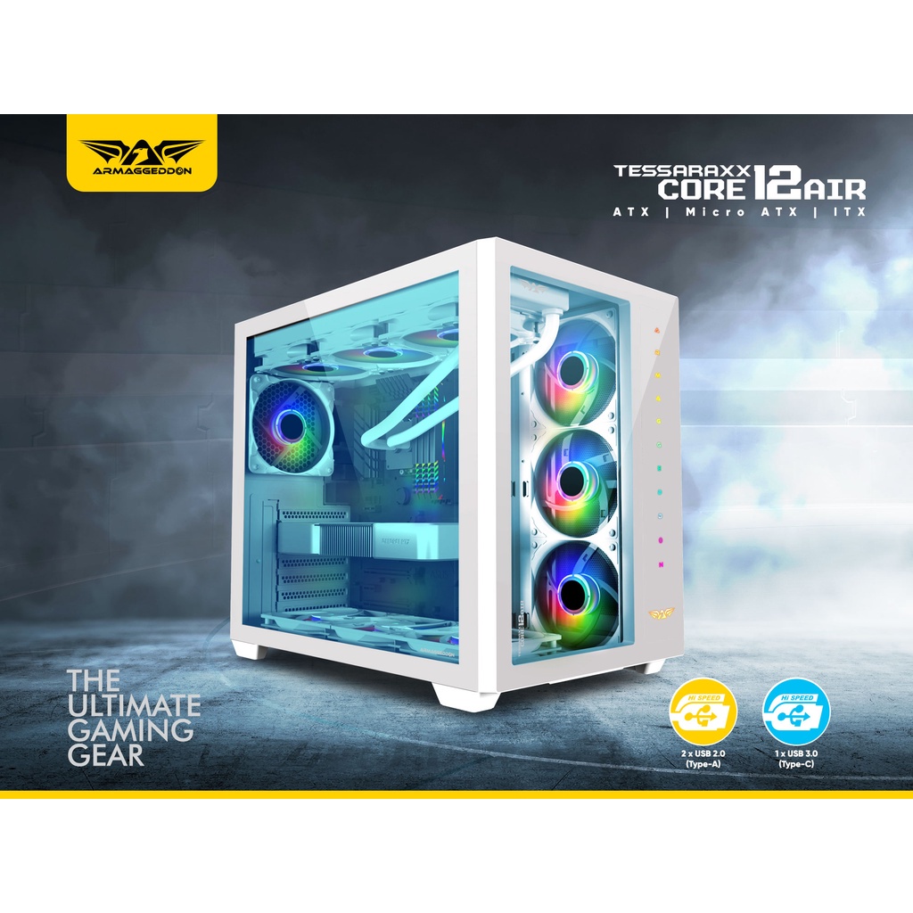 Jual Casing Gaming Armaggeddon Tessaraxx Core 12 Air E-ATX Gaming PC ...