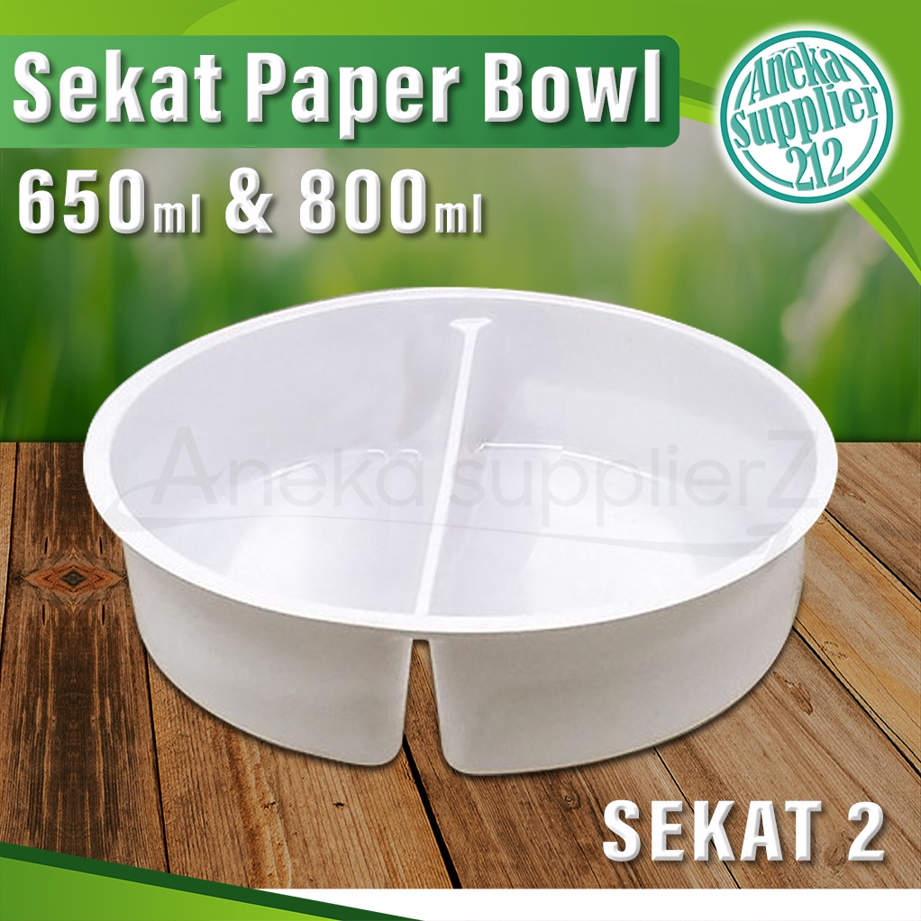 Jual Sekat - Inner tray Paper Bowl 650 -800 ml - Sekat 2 (100 pcs ...