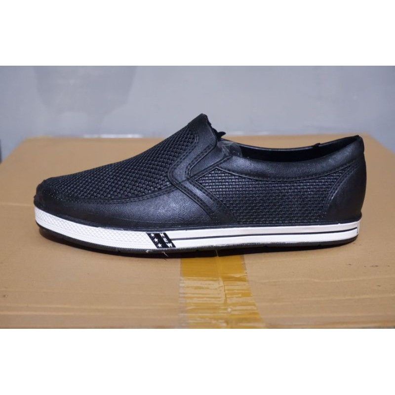 Jual Sepatu slip on pria pvc sepatu gojek tahan air sepatu kerja slip ...