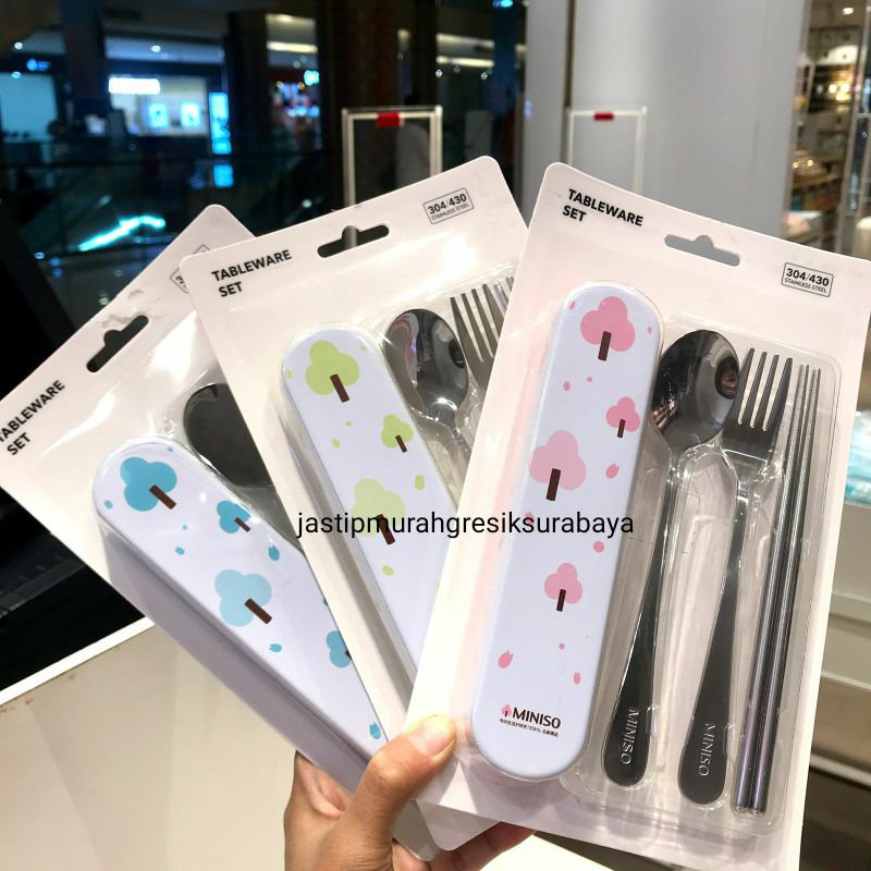 Jual MINISO Set Sendok Garpu Anak Best Seller CUTLERY MINISO SENDOK ...