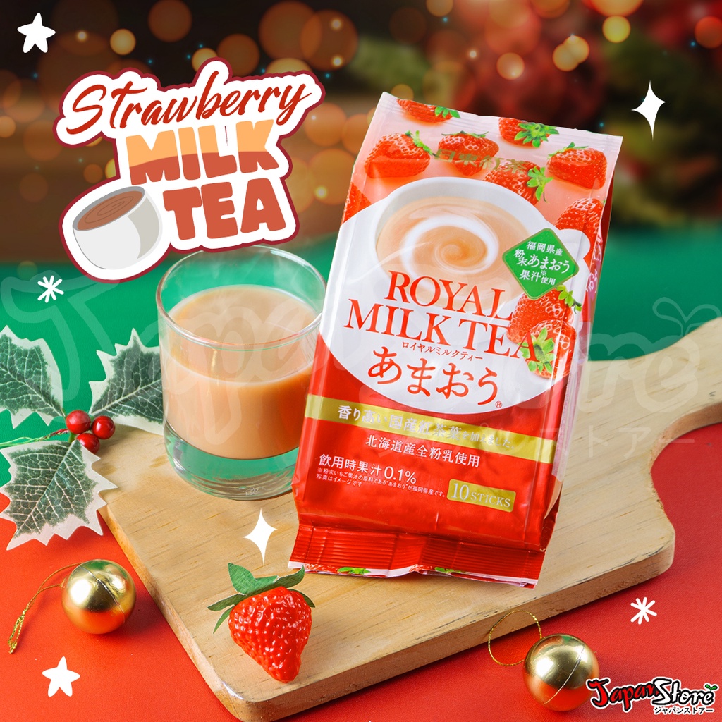 Jual Nitto Royal Milk Tea : Strawberry Amou Milk Tea | Shopee Indonesia