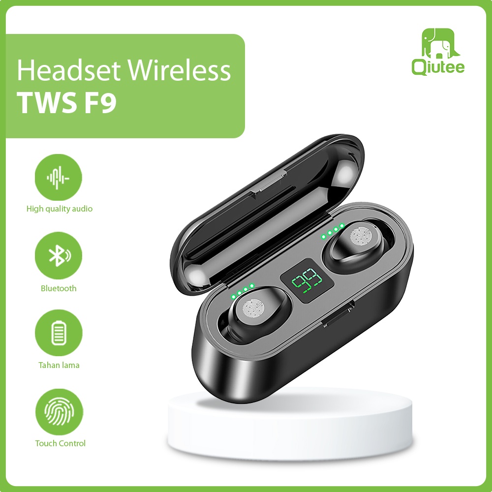 Jual TWS F9 Wireless Earphone Headset Bluetooth Dengan Mikrofon HIFI ...
