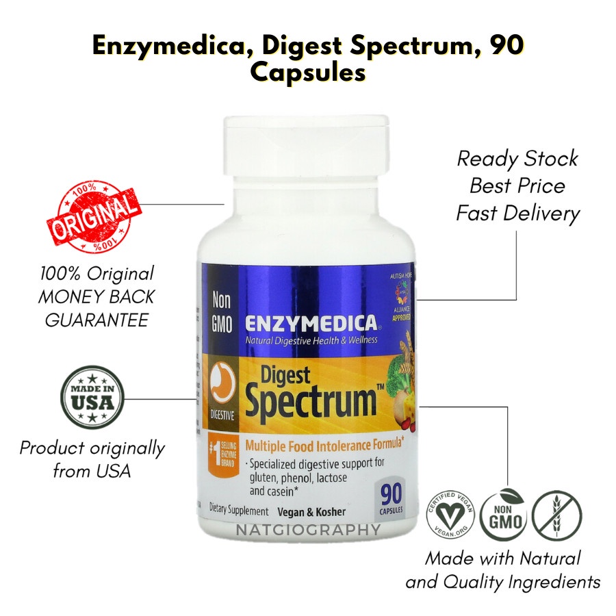 Jual Enzymedica Digest Spectrum isi 90 atau 120 Capsules Complete Food ...