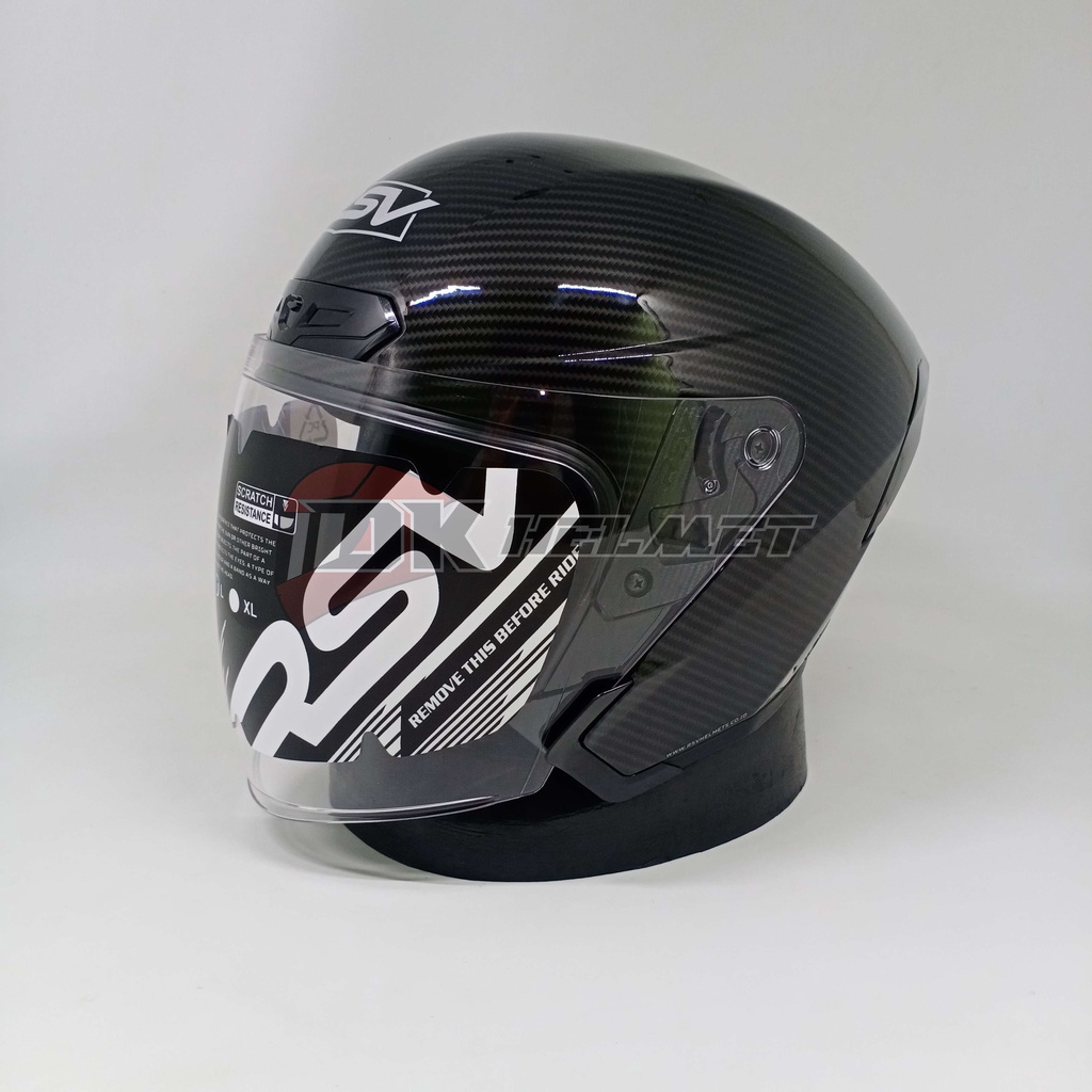 Jual HELM HALF FACE RSV NEW WINDTAIL 2.0 CARBON BLACK GLOSSY ORIGINAL ...