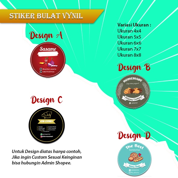 Jual STIKER KUE LEBARAN BAHAN VYNIL EXILO PUTIH ( Free Design & Custom ...