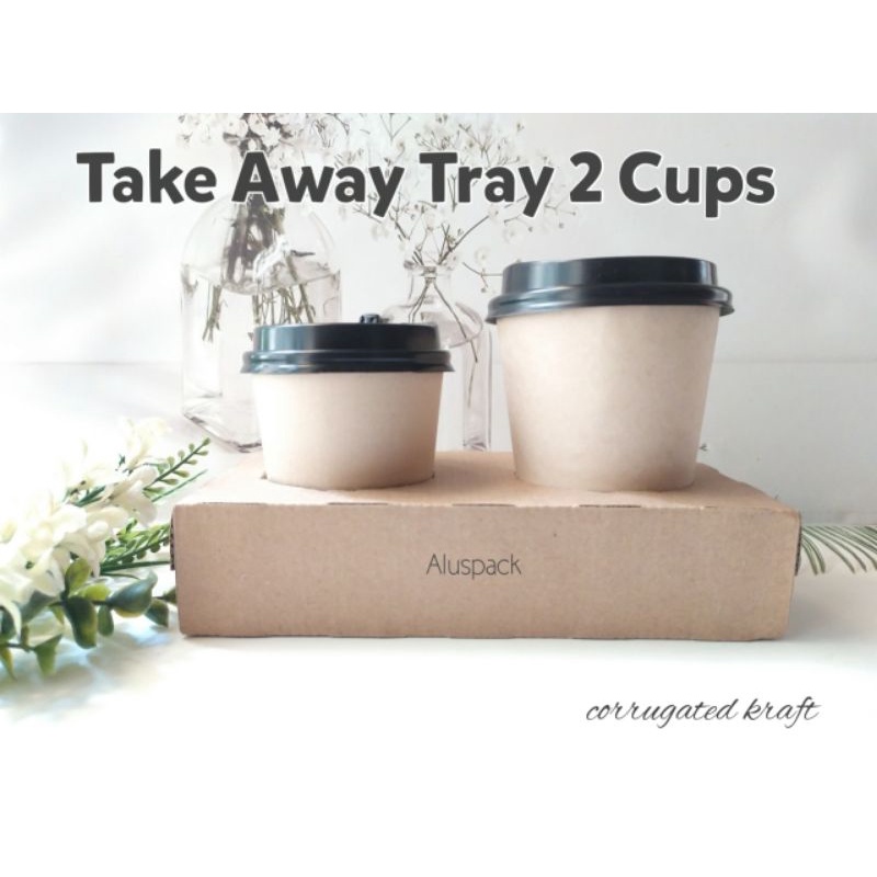 Jual Drink Holder Take Away Tray Kraft Polos ( 10 pcs ) | Shopee Indonesia