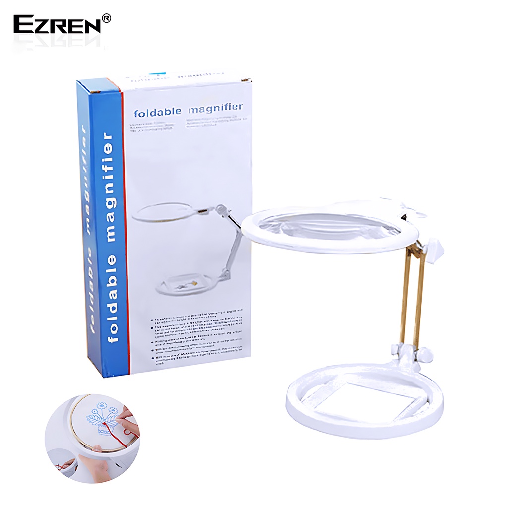 Jual Ezren EZ-0251 Kaca Pembesar Foldable Magnifier 2X 6X LED Lighting ...