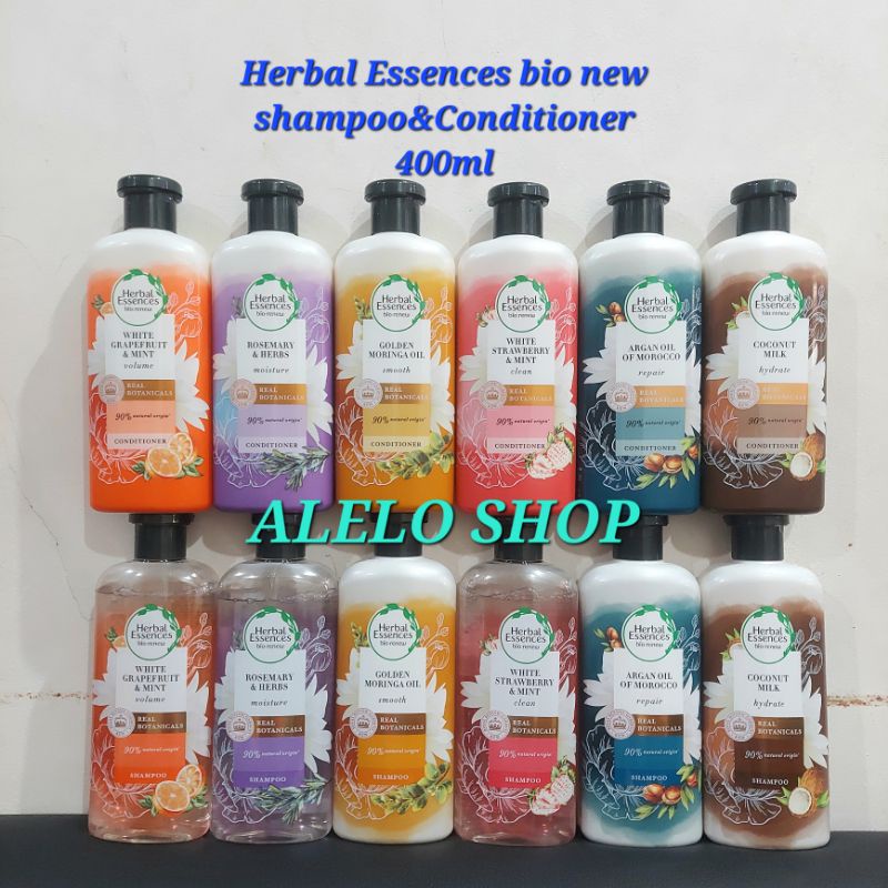 Jual Herbal essences bio renew shampoo conditioner 400 strawberry argan moringa coconut rosemary ...