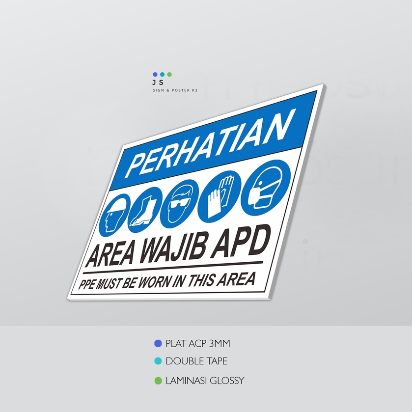 Jual SAFETYSIGN K3 - WAJIB APD PLAT 2mm | Shopee Indonesia