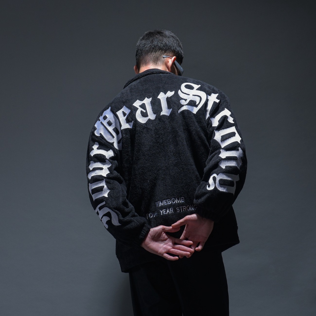 Jual TIMEBOMB | SHERPA JACKET | JAKET SHERPA | Four Year Strong BLACK ...
