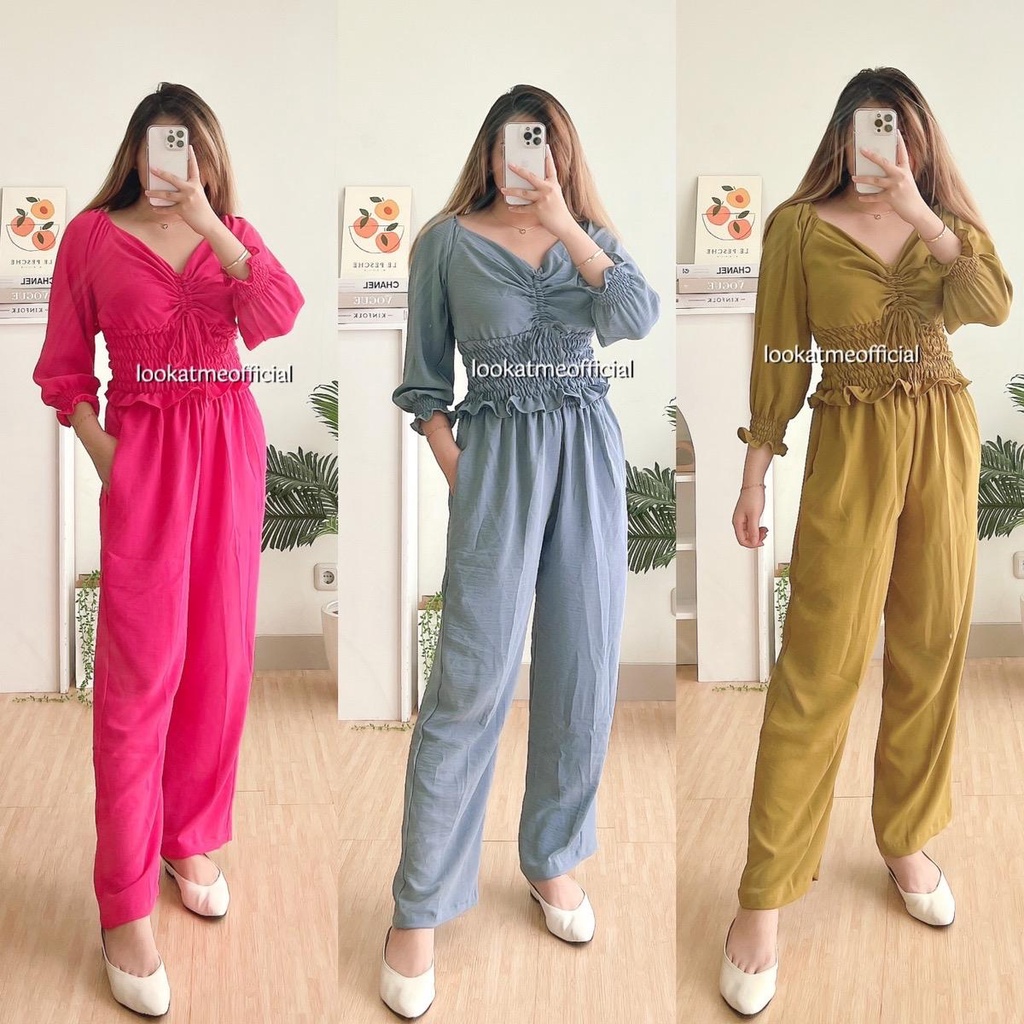 Jual lookatmeofficial - Giselle Set - Bahan Crinkle Premium 6793 ...