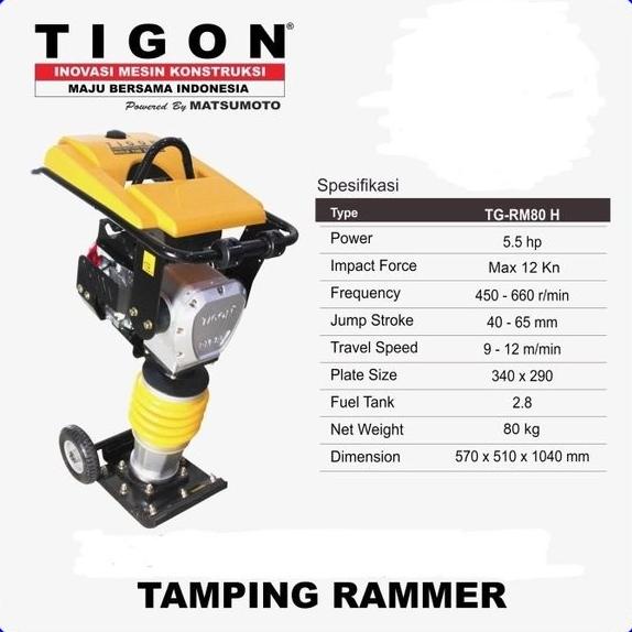 Jual Tigon Mesin Stamper Kuda Tg Rm80 R 5 Hp Penggerak Robin Ey20 ...