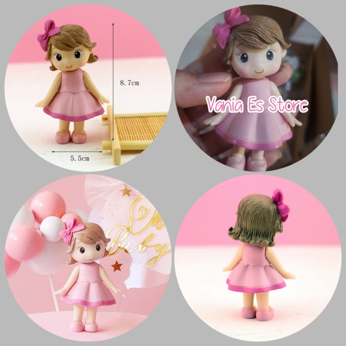 Jual Topper Topper Cake Cute Little Girl In Pink / Gadis Kecil Cantik ...