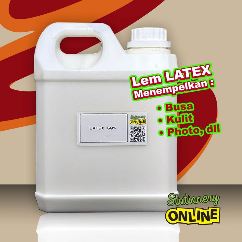 Jual lem latex cair 60% natural rubber 5 liter untuk busa | Shopee ...