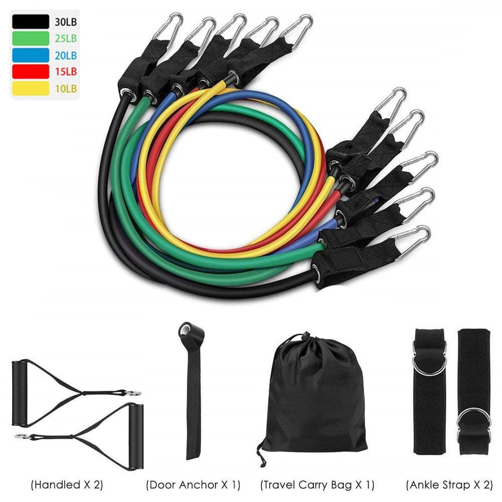 Jual 11 in 1 Set Tali Resistance Fitness Gym Power Resistance Bands ...