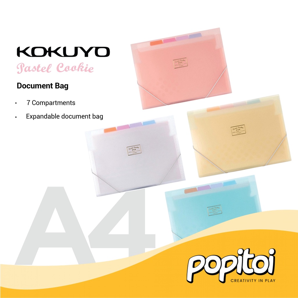 Jual Kokuyo Pastel Cookie Document Bag A4 File Folder Organizer ...