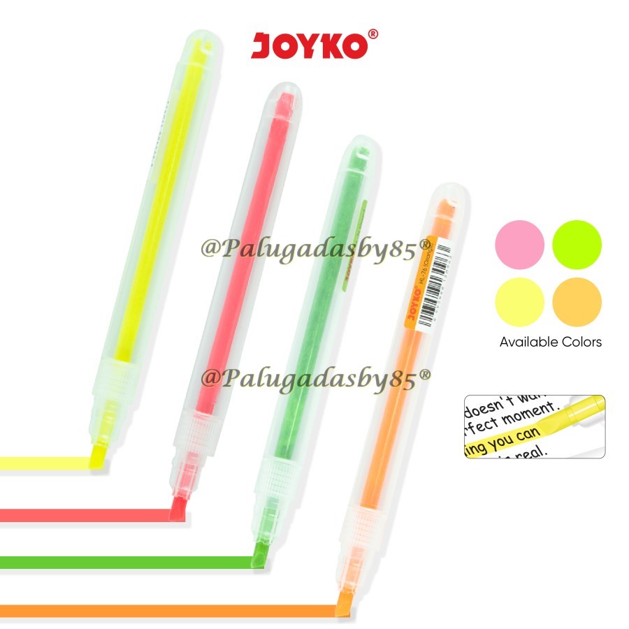 Jual (1 Biji) JOYKO Highlighter JOYKO HL-73 HL-74 HL-75 HL-76 / Joyko ...