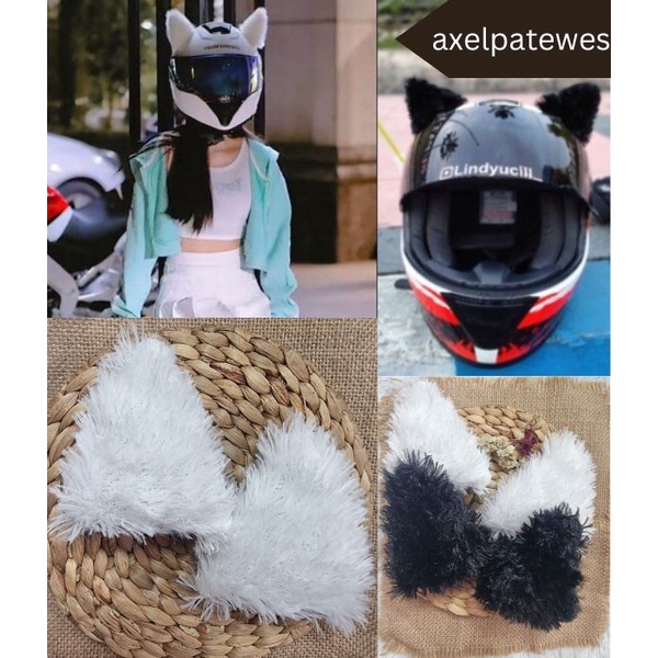 Jual Sepasang Kuping Helm Full Bulu, Kuping Kucing Helm, Kuping kucing ...