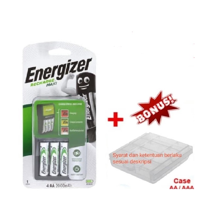 Jual Charger Energizer Maxi + 4 Baterai 2000Mah Rechargeable Original Japan | Shopee Indonesia