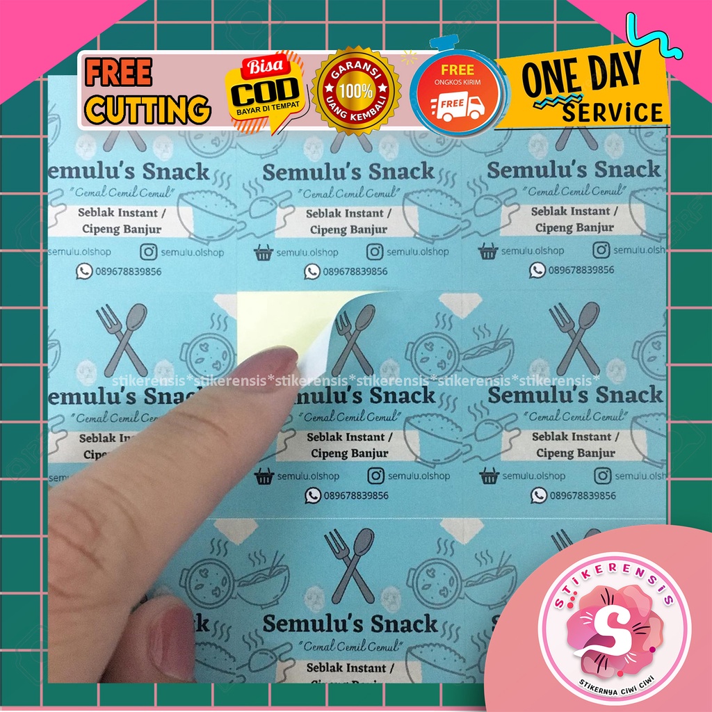 Jual SKC 1-7 Cetak Stiker Label Custom Sticker Logo Olshop | Shopee ...