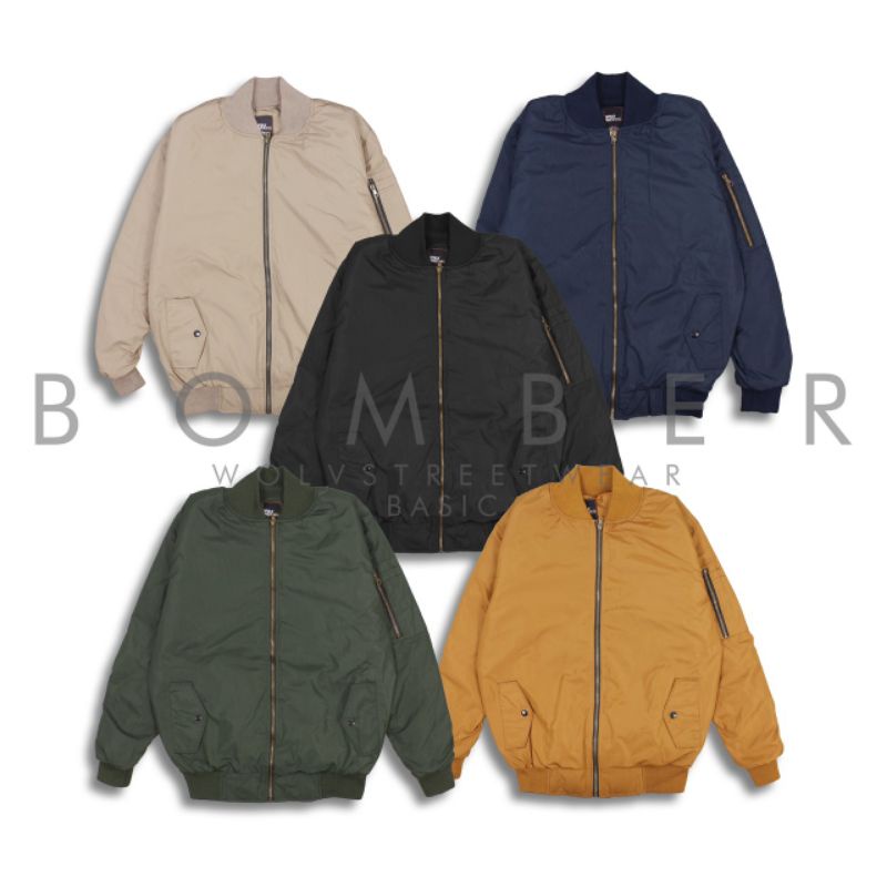 Jual JAKET BOMBER basic original | jaket BOMBER POLOS original | Shopee ...