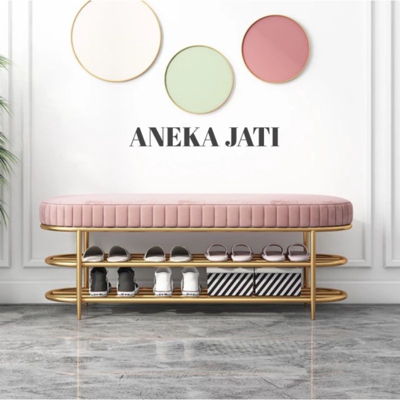 Jual SOFA STOOL BENCH KAKI BESI KURSI RAK SEPATU SOFA CAFE HOTEL ...