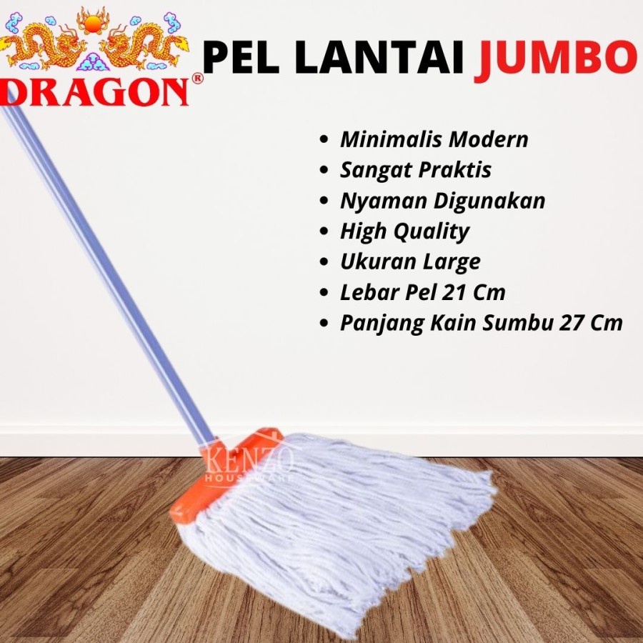Jual DRAGON Pel Lantai Kain Pel Lantai Dengan Gagang Sumbu Benang Awet BERKUALITAS | Shopee ...