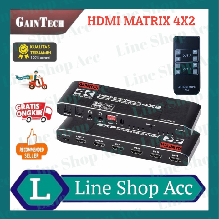 Jual HDMI Matrix 4x2 Switch Splitter Support 4K 60Hz | Shopee Indonesia