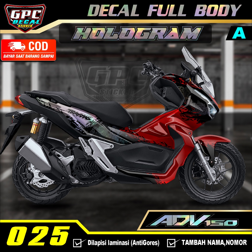 Jual Decal Sticker ADV 150 HOLOGRAM Fullbody Honda Adv 150 -Variasi List Motor Desain Bercak ...