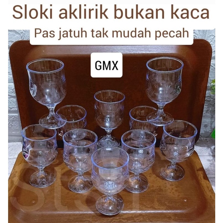 Jual Gelas Sloki Seloki Akrilik / Arklirik / Aklirik / Mika (Isi 6pcs ...