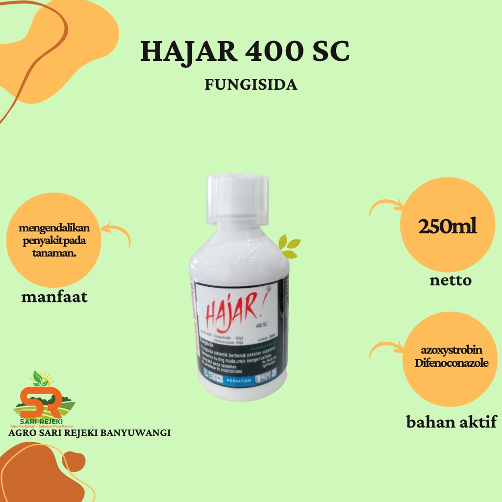 Jual HAJAR 400SC 250ML FUNGISIDA BAHAN AKTIF AZOXYSTROBIN ...