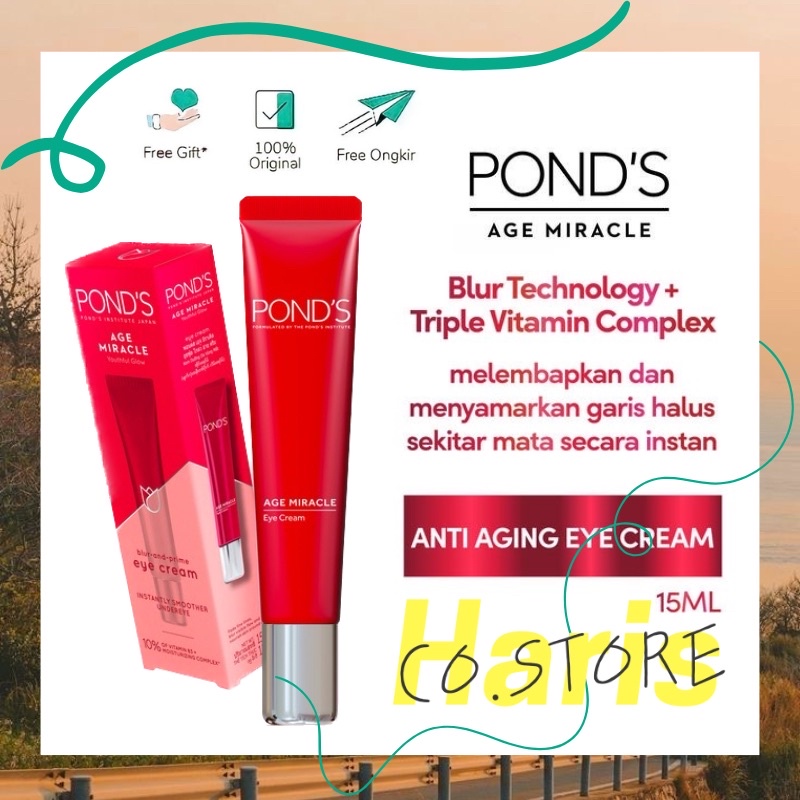 Jual Ponds Age Miracle Eye Cream Anti Aging+Glowing with Retinol ...