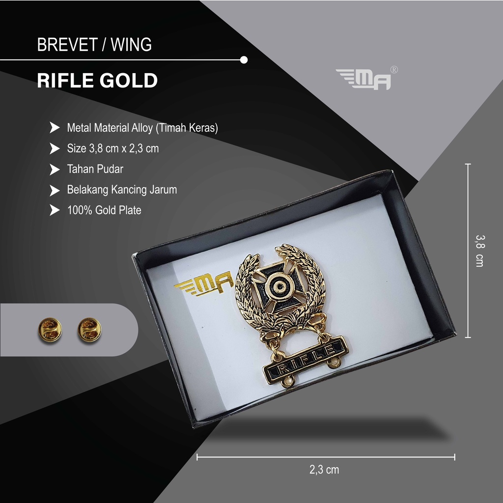 Jual WING RIFLE GOLD BRIVET BREVET EXCLUSIVE PREMIUM | Shopee Indonesia