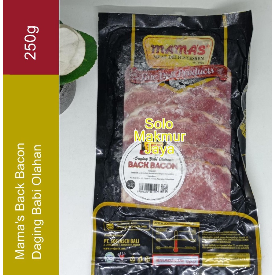 Jual Mamas Delicatessen Soejasch Bali - Mama's Pork Back Bacon Sliced ...
