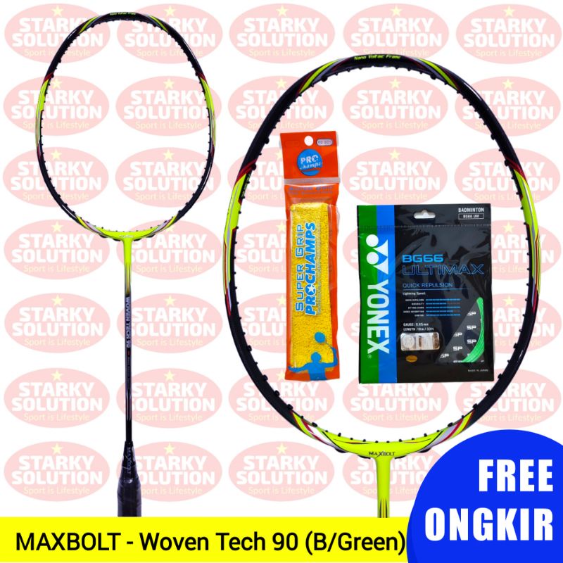Jual Raket MAXBOLT WOVEN TECH 90 Bulutangkis Badminton Original - Black ...