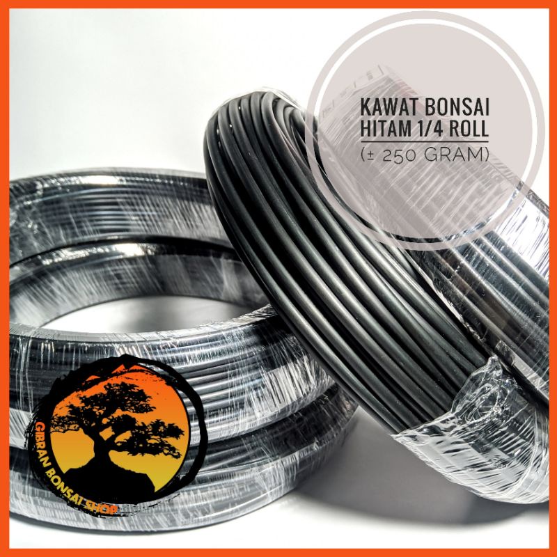 Jual Kawat Bonsai Hitam Import 1/4 Roll 250gr Aluminium | Shopee Indonesia