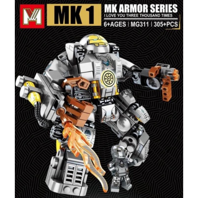 Jual brick MK16 Hulkbuster Iron man MK Armor Series 314+ pcs MG 308 ...