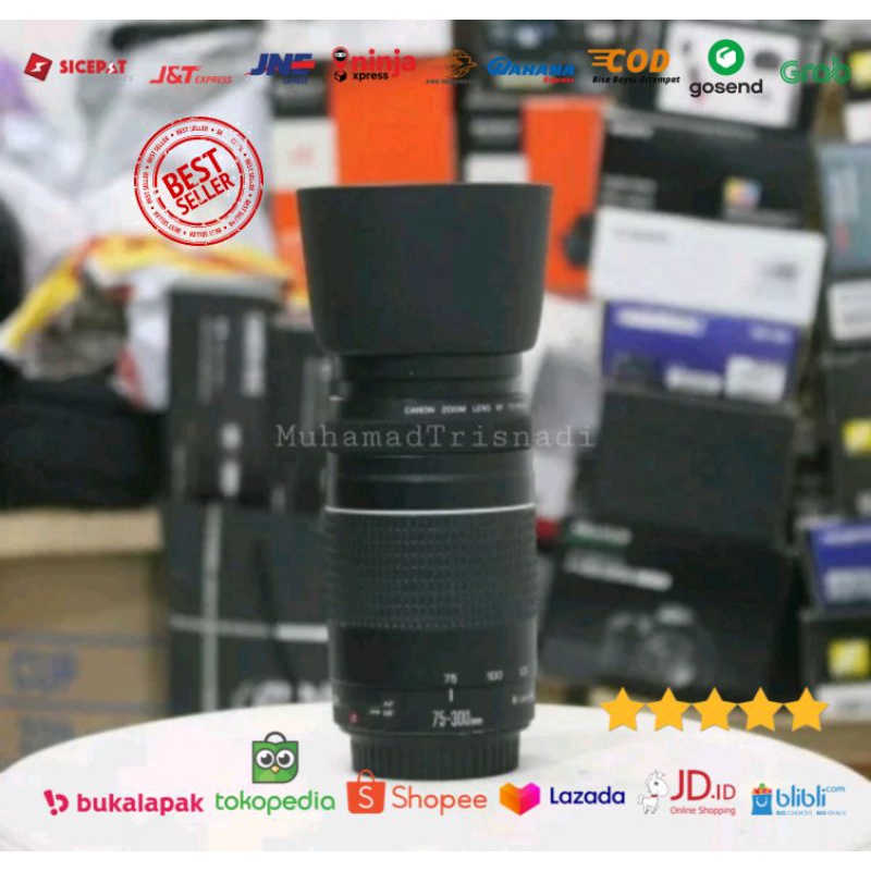 Jual Lensa Tele DSLR Canon 75-300mm Hitam Murah | Shopee Indonesia