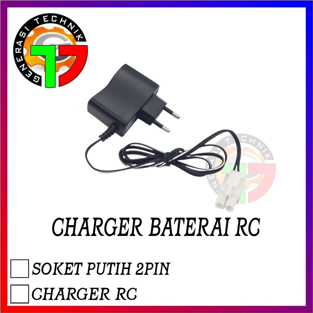 Jual Cas/Charger Baterai Mobil RC Socket Putih Gede 2pin | Shopee Indonesia
